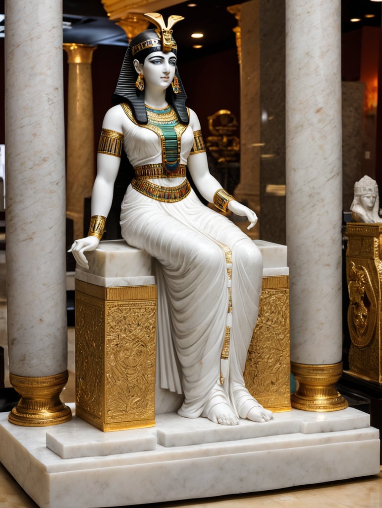 Premium Free ai Images | cleopatra marble statue