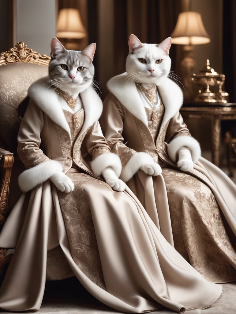Premium Free ai Images | fashion and luxury cats chilling out