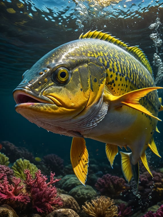Premium Free ai Images | mahi mahi fish with bright colors and unique ...