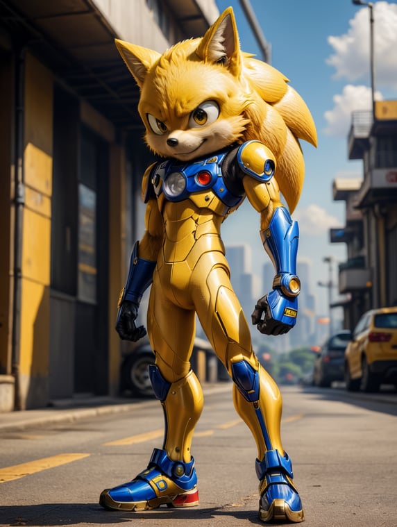 Premium Free ai Images | yellow sonic super full body character high ...