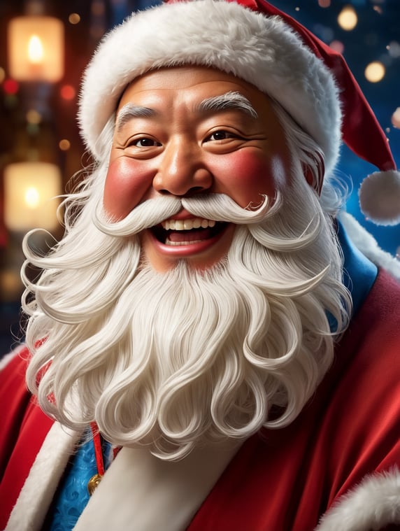 Premium Free ai Images | portrait of japanese fat santa claus smiling ...