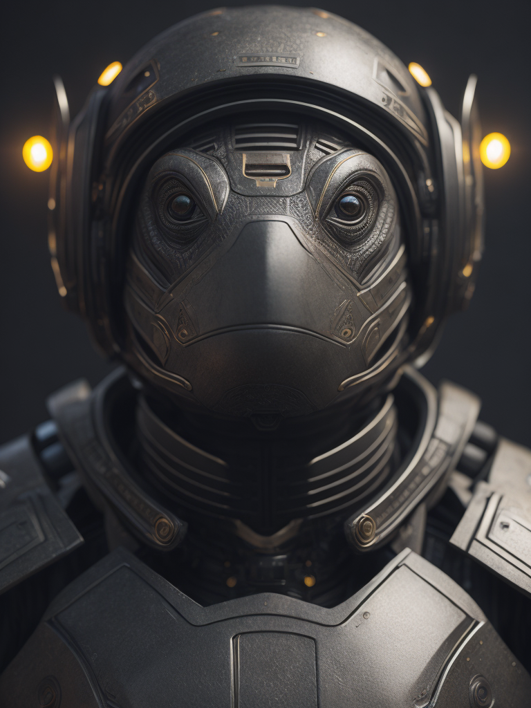 Lumenor AI Image Generation - portrait of cybernetic black turtle ...