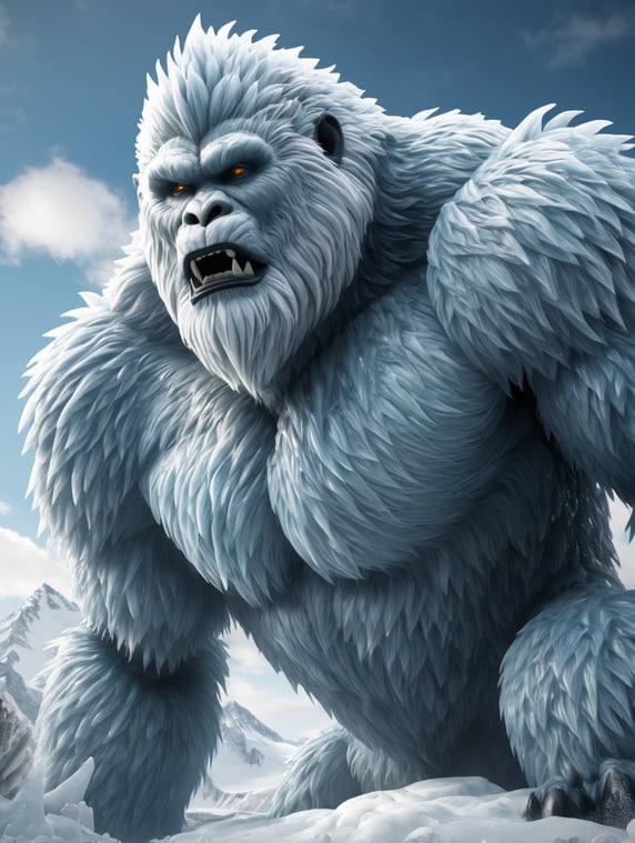 Premium Free ai Images | glacial yeti description the glacial yeti is ...