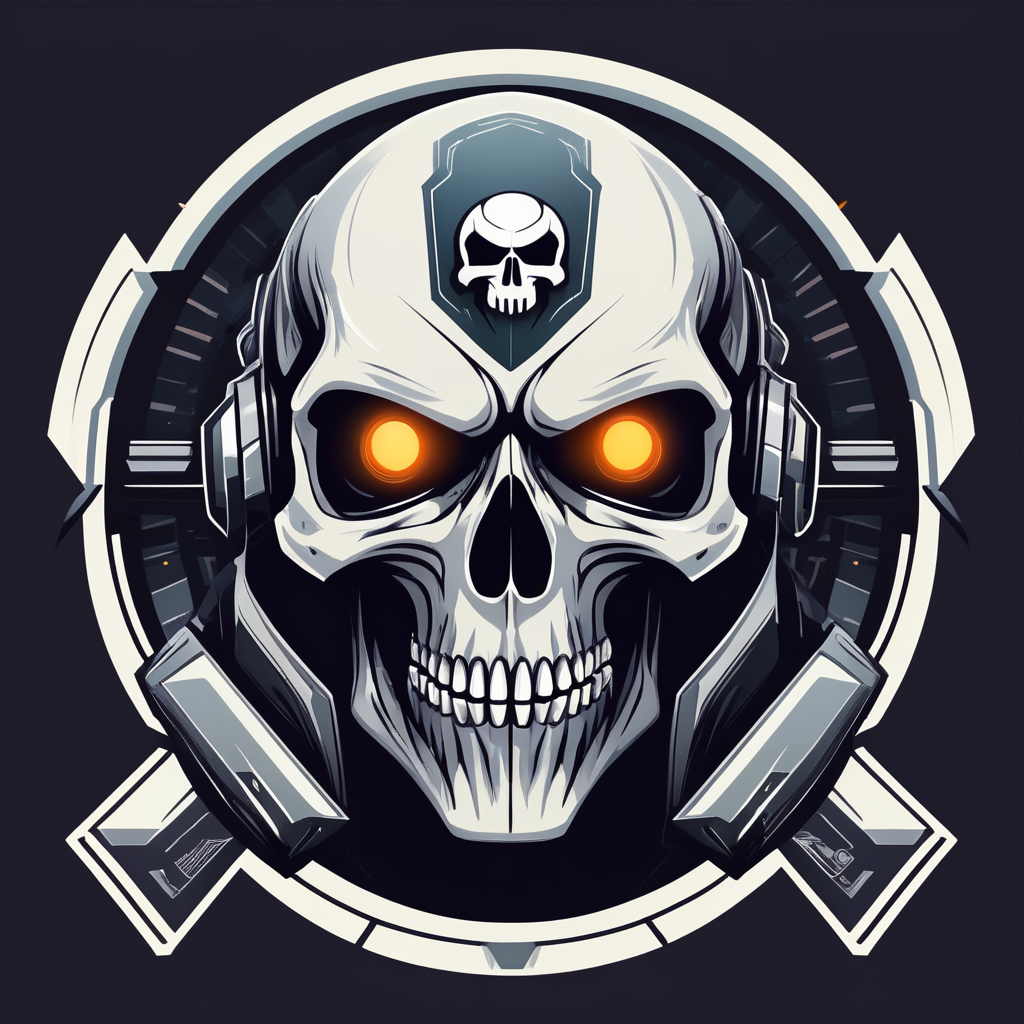 Premium Free ai Images | skull gaming logo futuristic reaper vector image