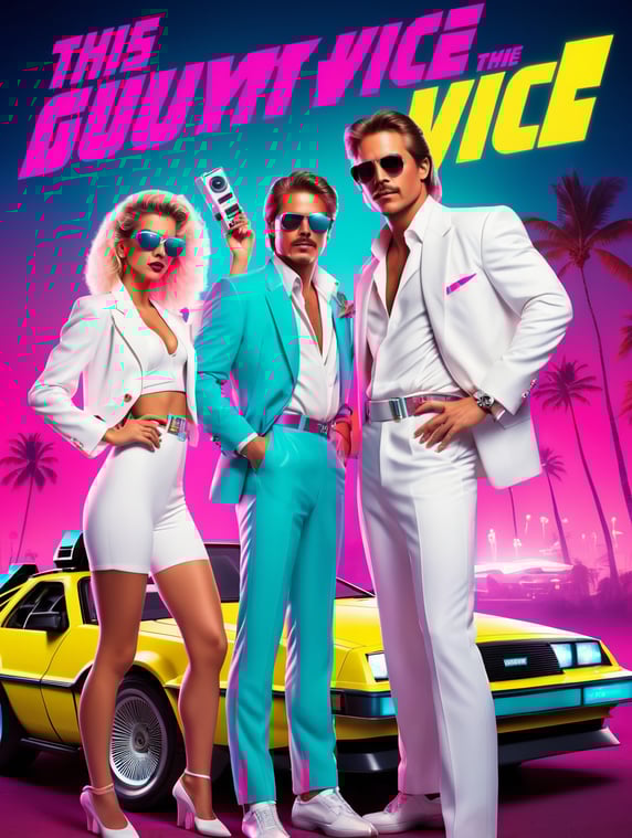 Premium Free ai Images | back to the future style retro party poster ...