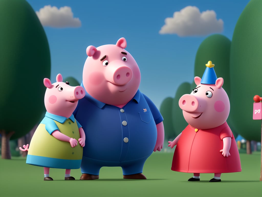 Premium Free ai Images | peppa pig le papa du dessin anime