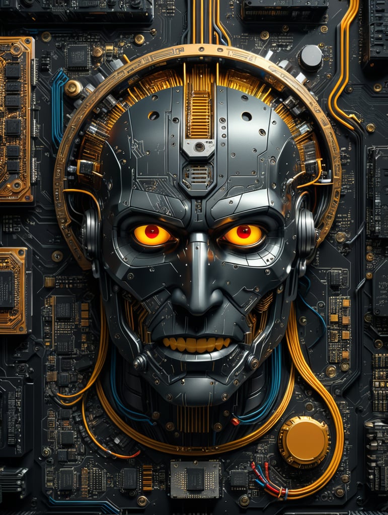 Premium Free ai Images | comic book interpretation of tech circuit ...