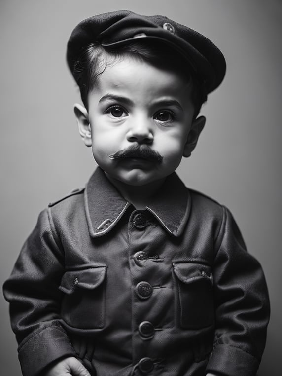 Premium Free ai Images | portrait of joseph stalin as kid month old ...