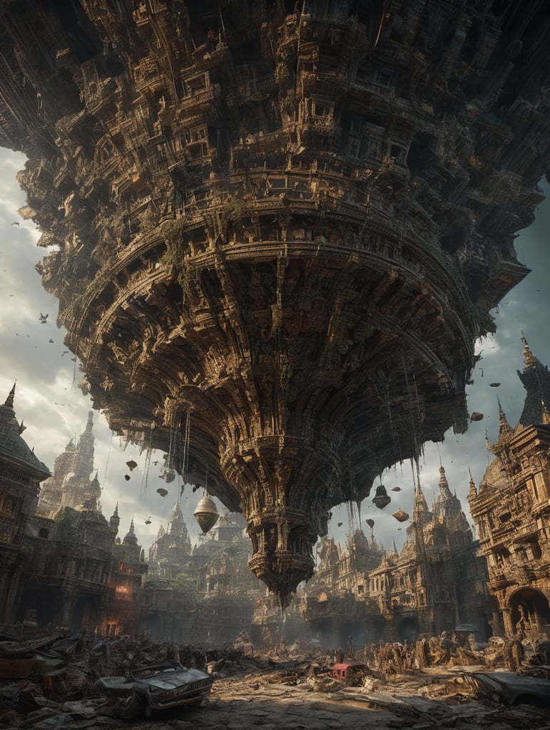 Premium Free ai Images | world upside down and falling apart