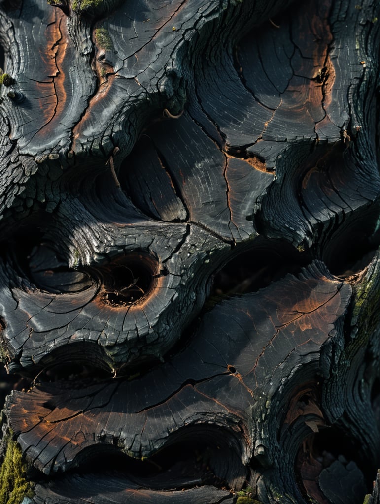 Premium Free ai Images | dark black tree bark texture pattern ...