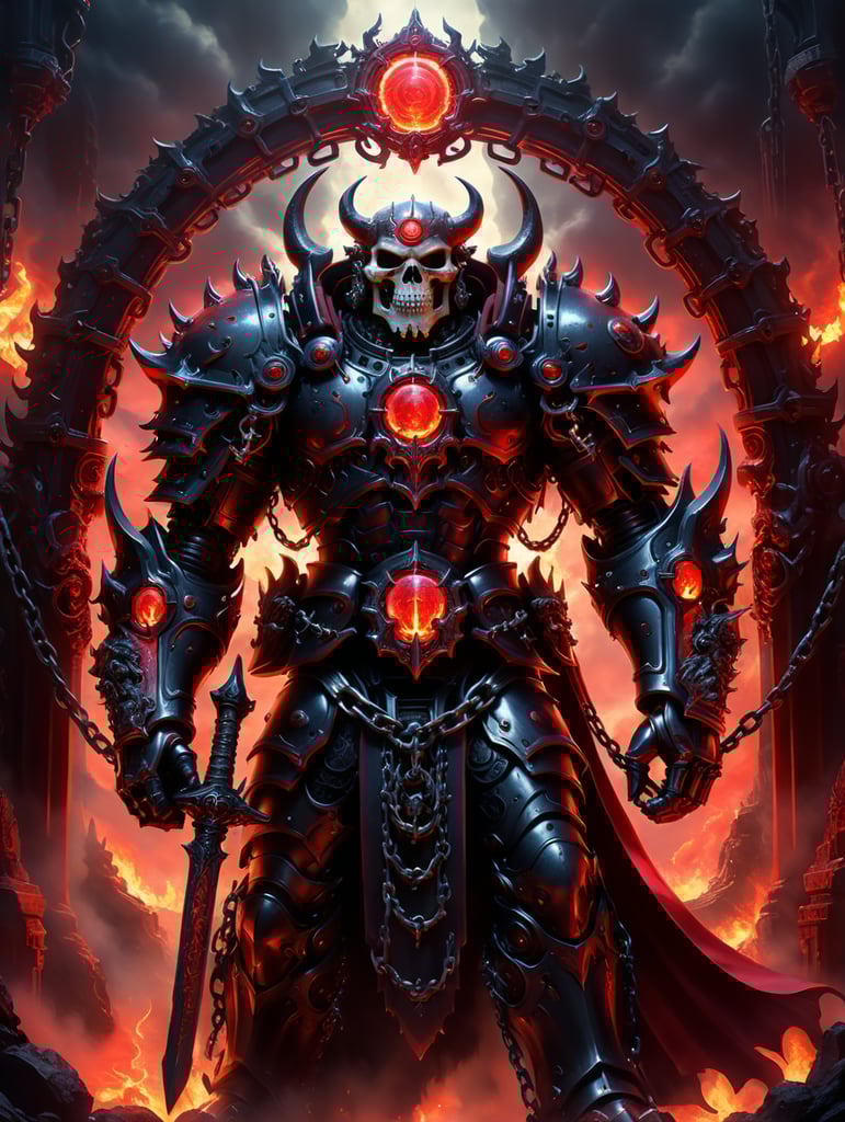 Premium Free ai Images | unholy champion of darkness standing at the ...