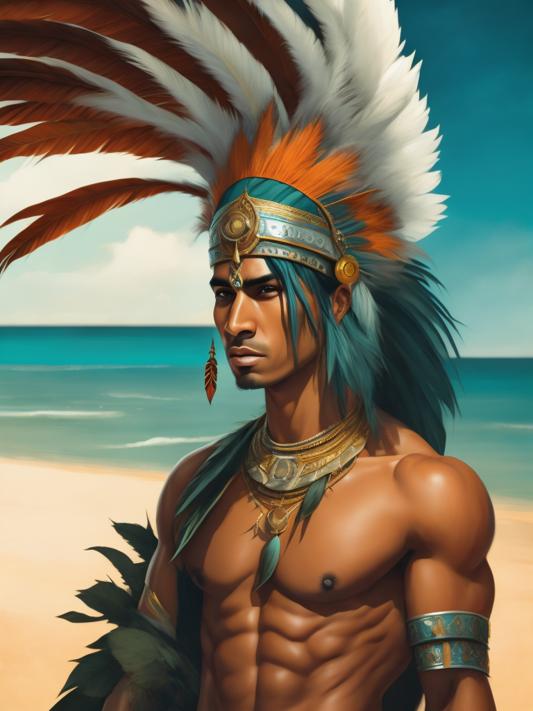 Lumenor AI Image Generation - hispanic male taino indian feather ...