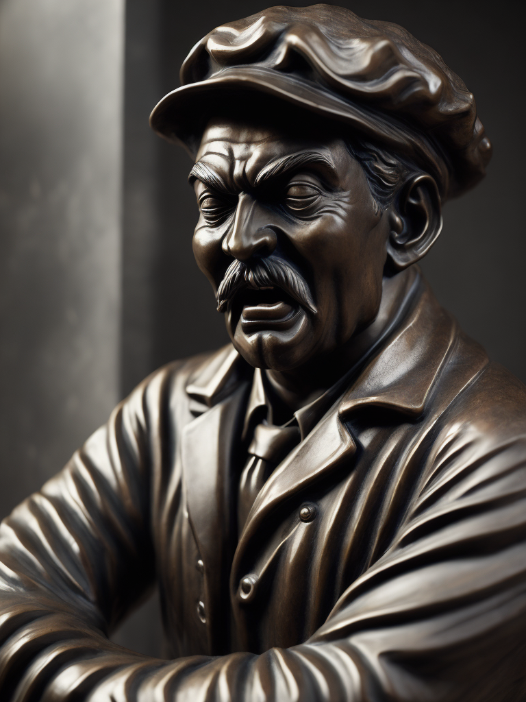 Lumenor AI Image Generation - black marble statue of english train ...