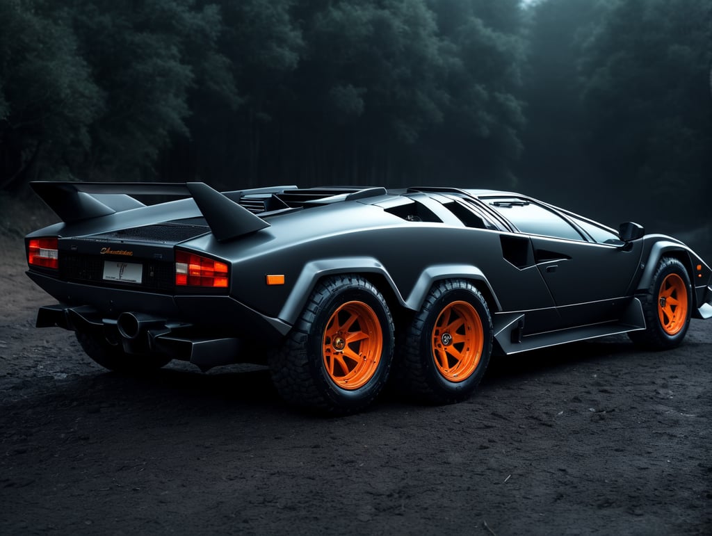 Premium Free ai Images | lamborghini countach off road style neon ...