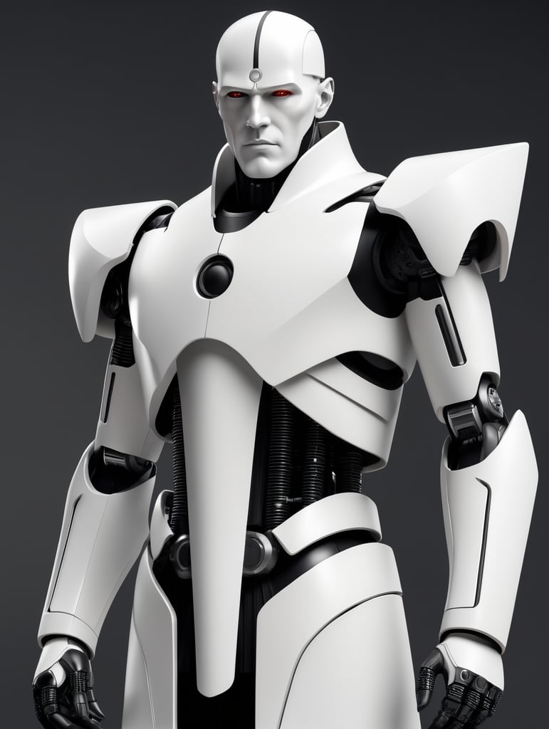 Premium Free ai Images | innovative cgi of dark white cyborg priest by ...