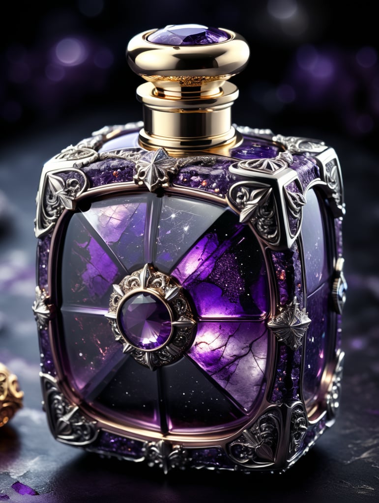 Premium Free ai Images | in the image square purple meteorite perfume ...