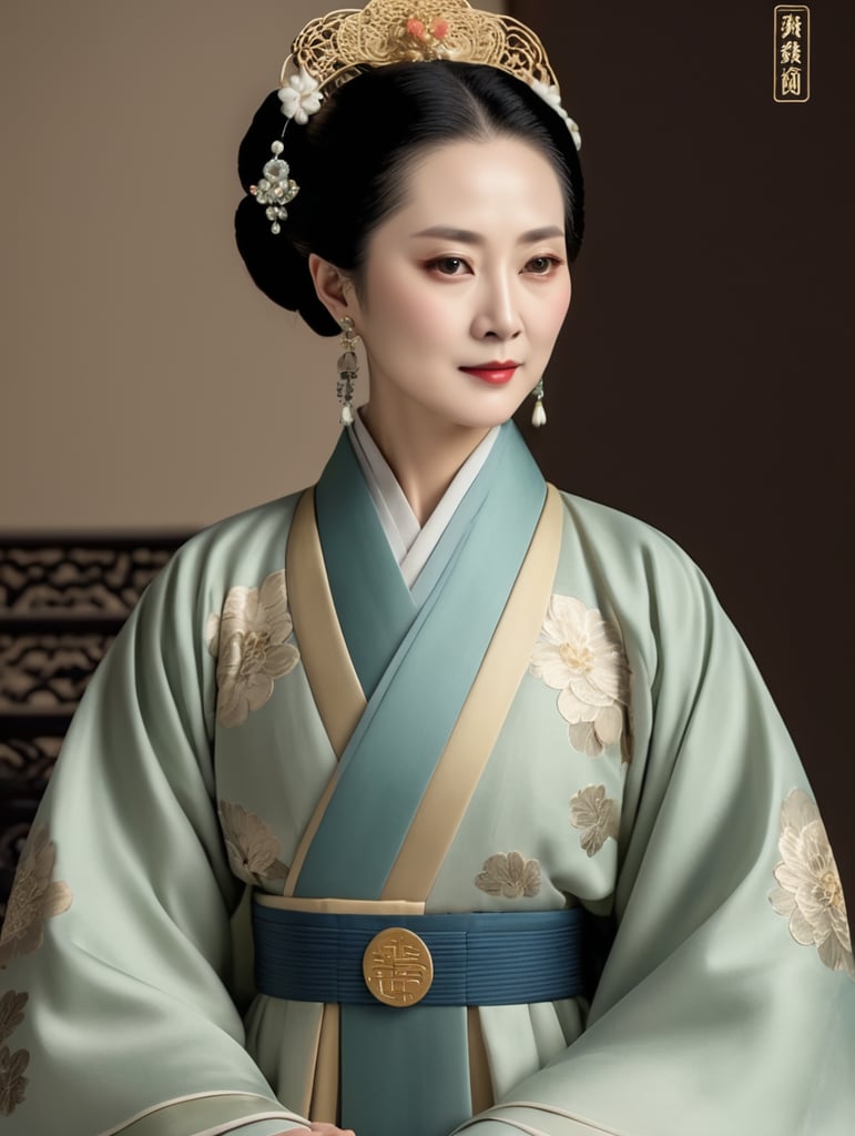 Premium Free ai Images | chinese middle aged women classical ming ...