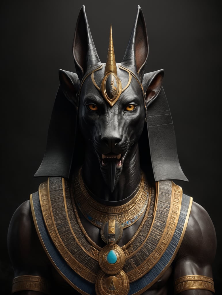 Premium Free ai Images | egyptian god anubis portrait hyper realistic ...