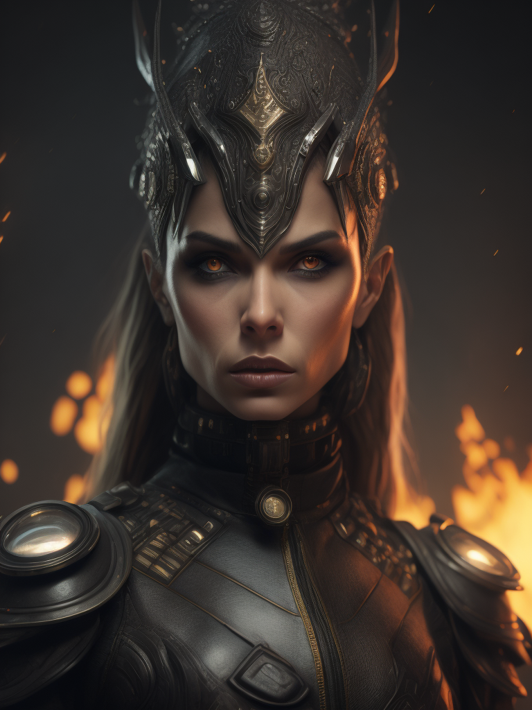 Lumenor AI Image Generation - witch with robotic implants on face and ...