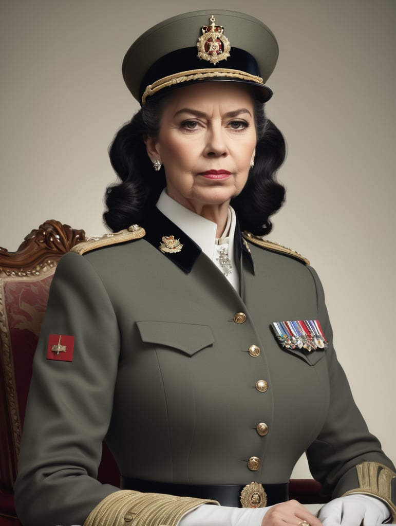 Premium Free ai Images | queen in military uniform
