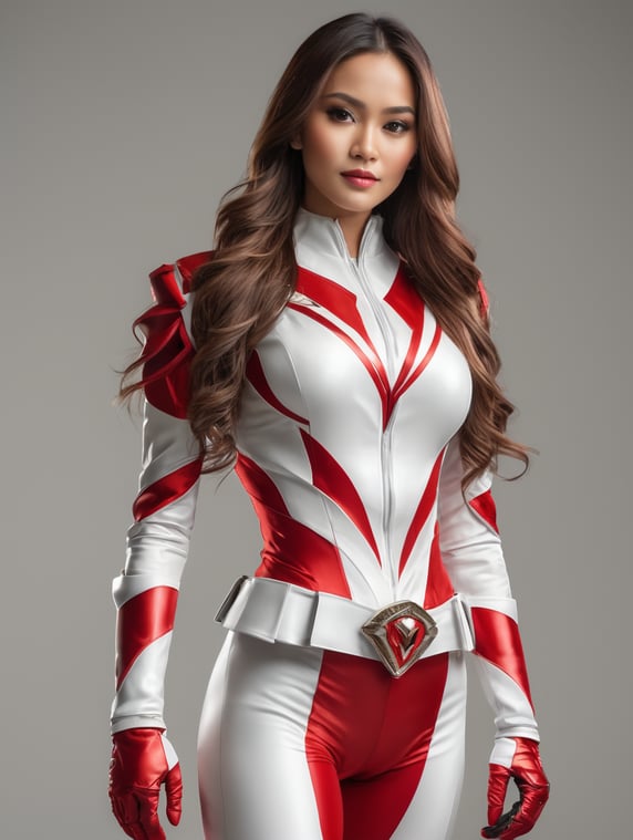 Premium Free ai Images | white red power ranger full body photo ...