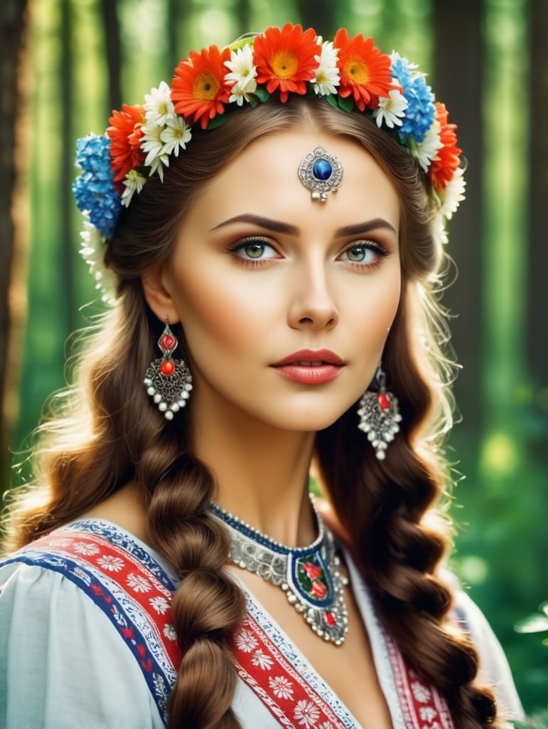 Premium Free ai Images | vintage poster of beautiful slavic womans face ...