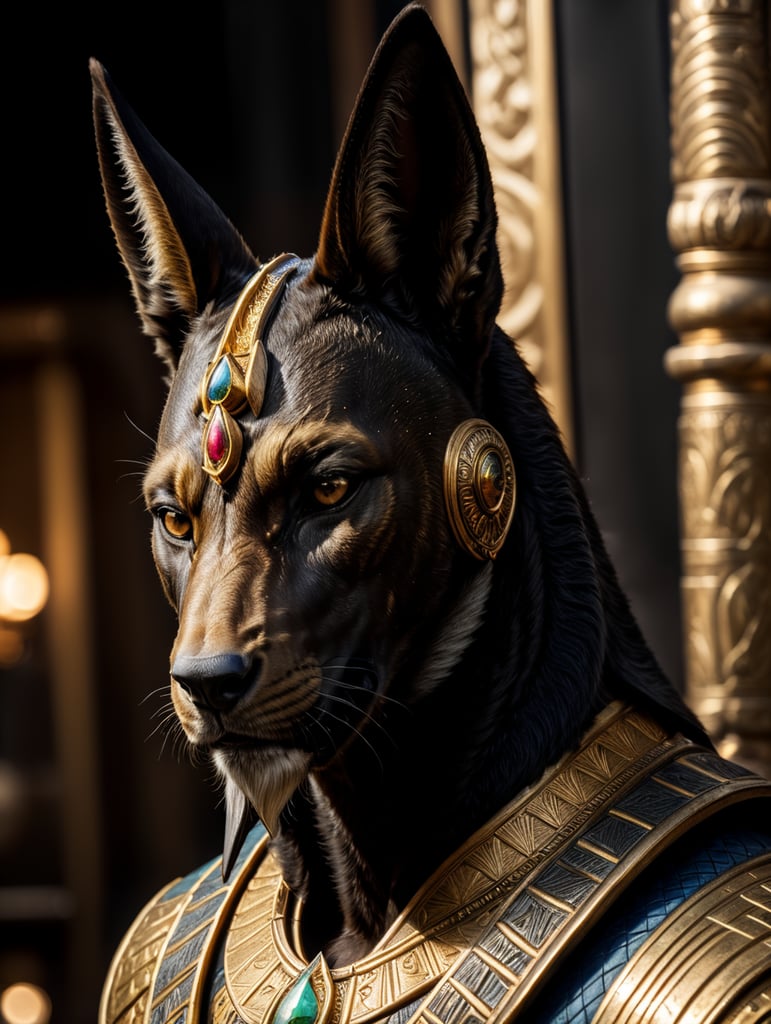 Premium Free ai Images | egyptian god anubis portrait hyper realistic ...