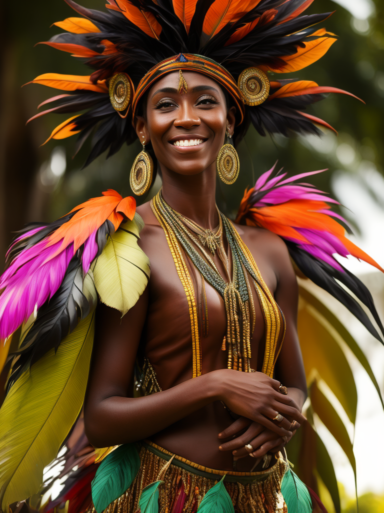 Lumenor AI Image Generation - papua new guinea lady smiling head dress ...