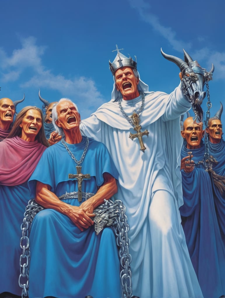 Premium Free ai Images | human bishop and nuns healing the dead hell ...