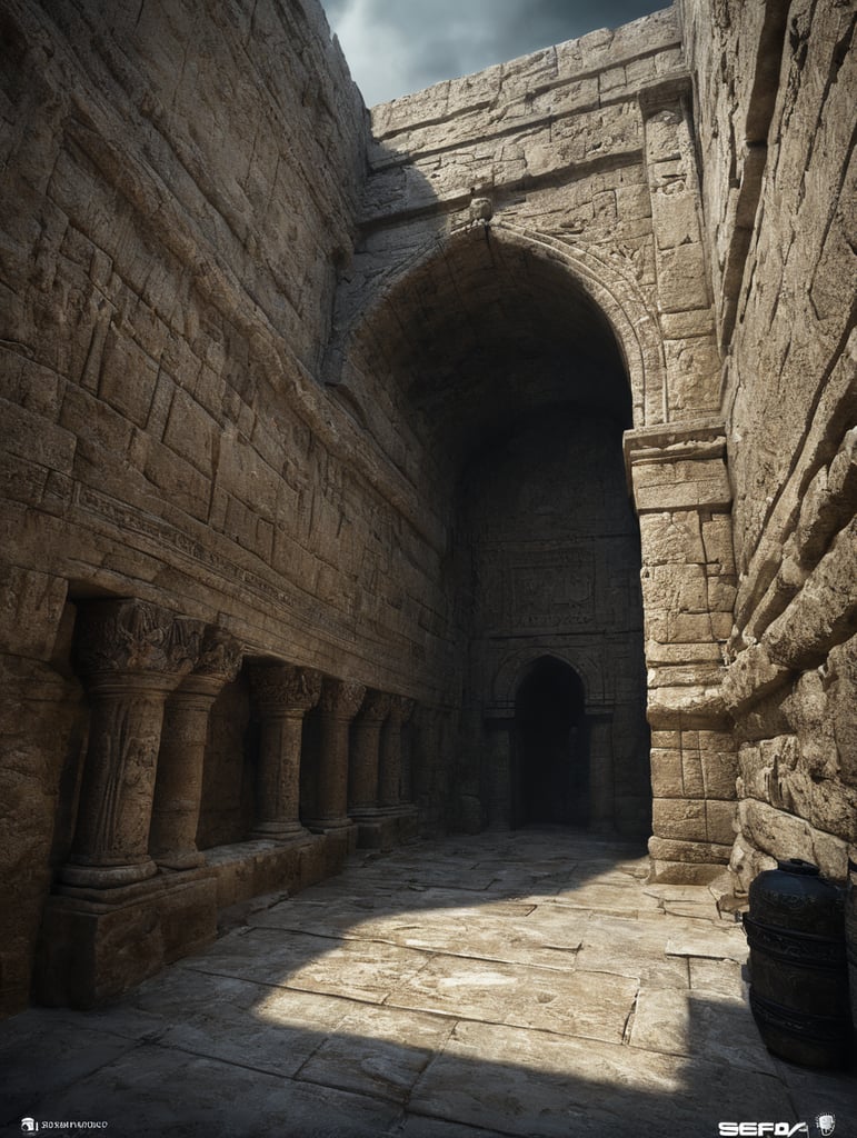 Premium Free ai Images | limestone wall style of sefad israel