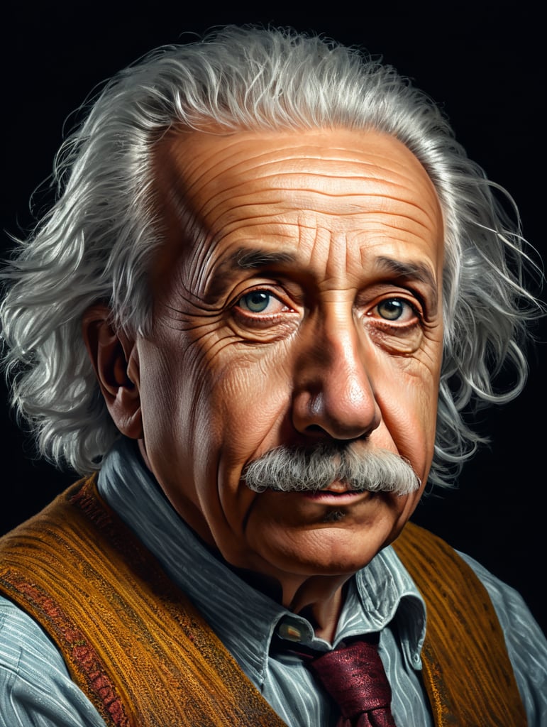 Premium Free ai Images | sitting view centered portrait of albert ...