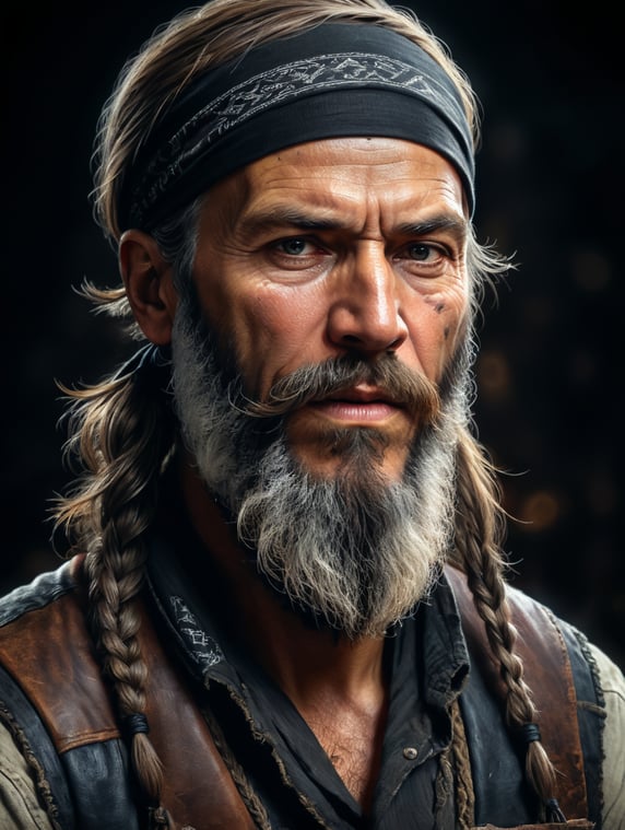 Premium Free ai Images | portrait old american bandit with long beard ...