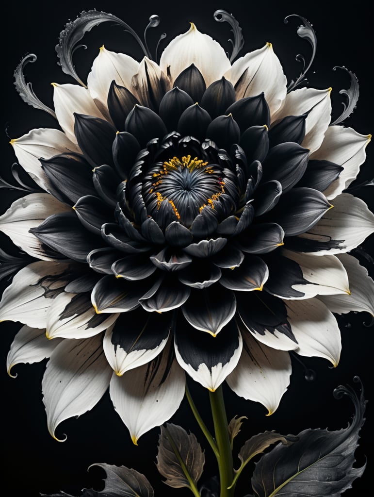 Premium Free ai Images | minimalist ink flower abstract floral art in ...