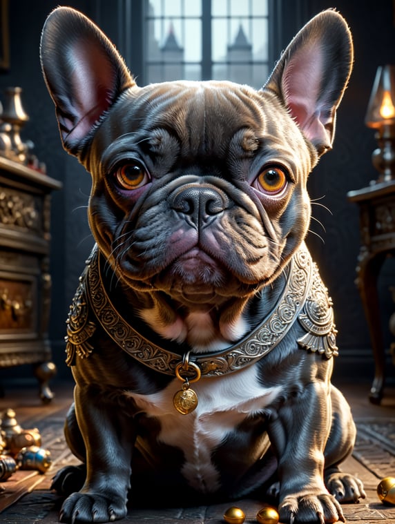 Premium Free ai Images | french bulldog gray disney pixar film