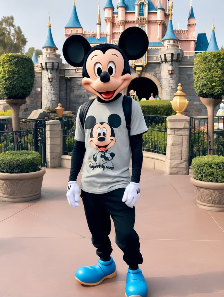 Premium Free ai Images | king charles wearing mickey mouse shirt ...