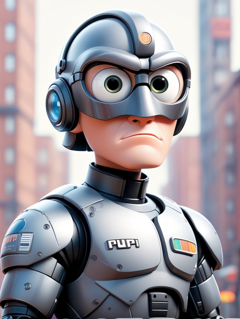 Premium Free ai Images | robocop style eye catching poster style ...