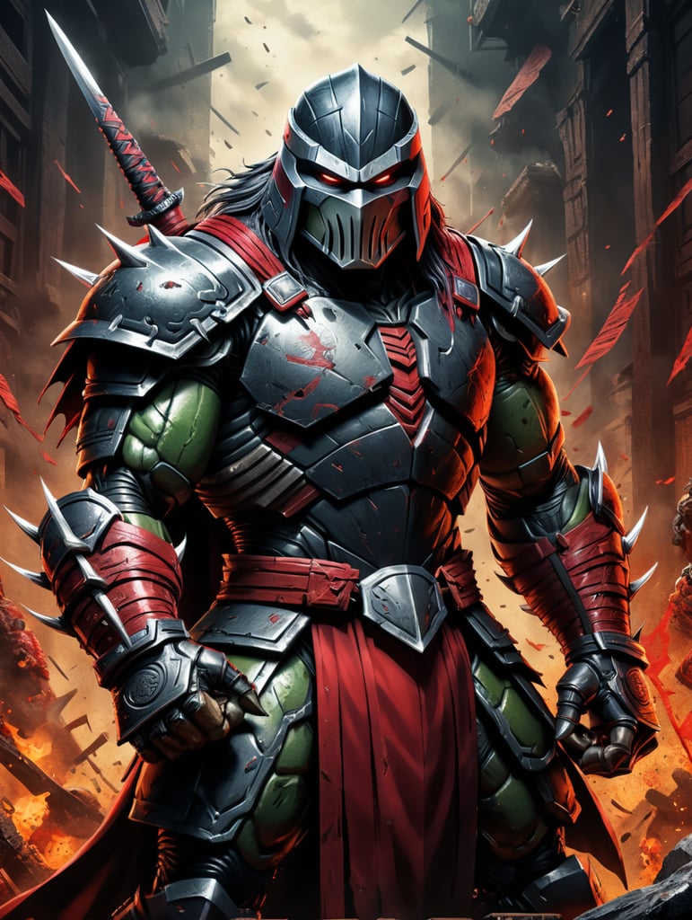Premium Free ai Images | detailed illustration of shredder from tmnt in ...