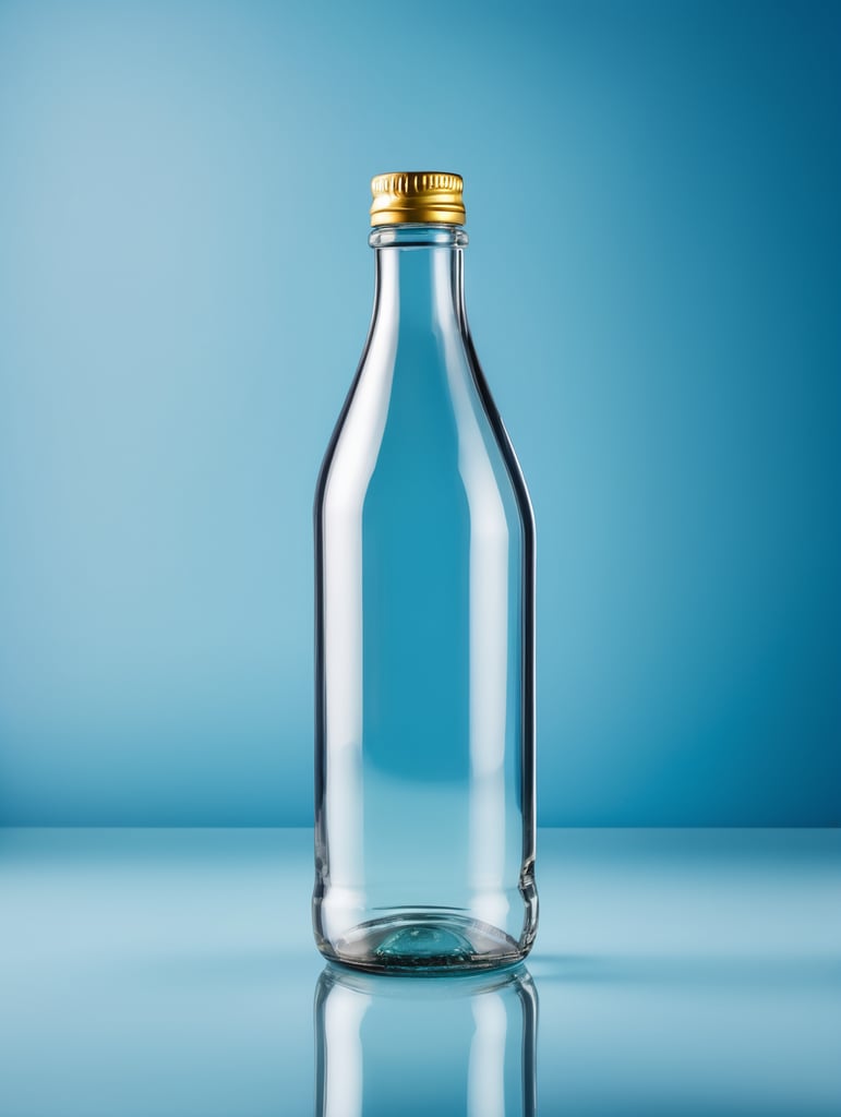 Premium Free ai Images | transparent glass bottle empty clean clear ...