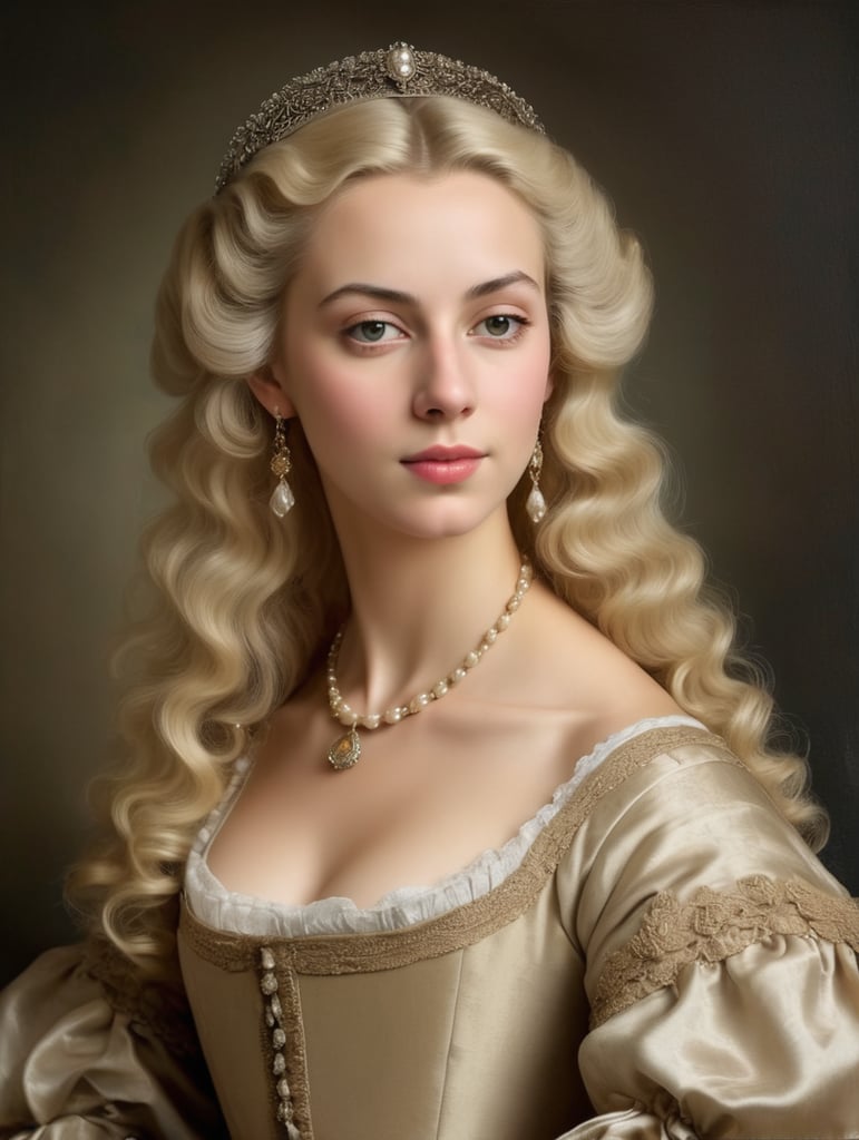 Premium Free ai Images | beautiful blonde spanish princess portrait ...
