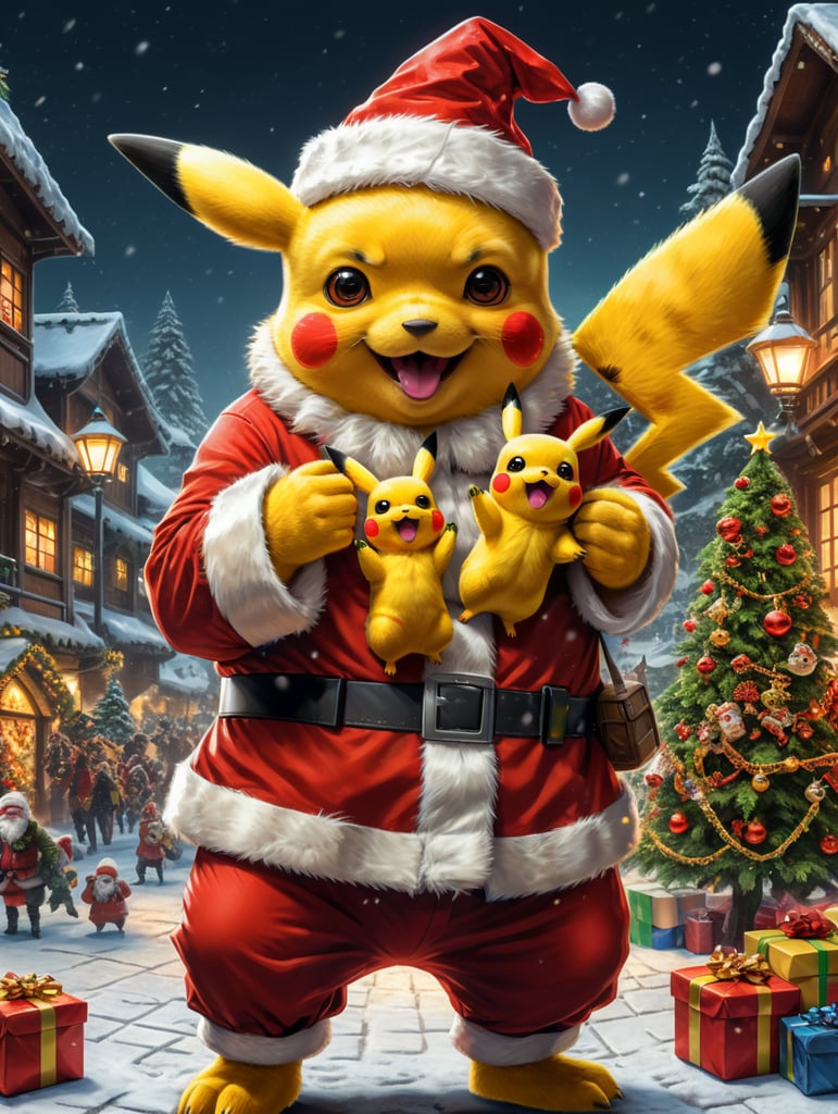 Premium Free ai Images | digital graphic design funny pikachu costume ...