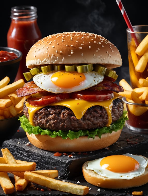 Premium Free ai Images | high quality cinematic food explosion ...