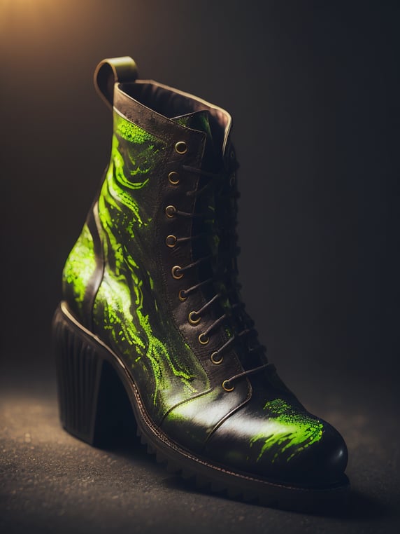 Premium Free ai Images | realistic photo of shoes make from dark slime ...