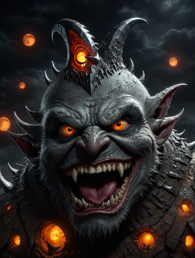 Premium Free ai Images | ugliest moon character