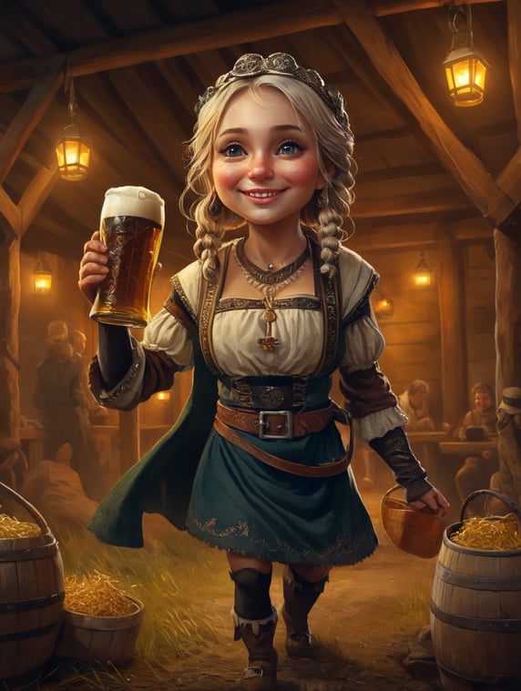 Premium Free ai Images | anglo saxon woman on cute poster art for ...