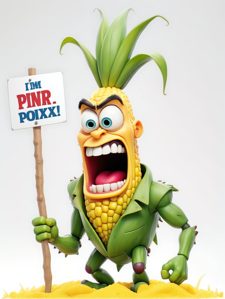 Premium Free ai Images | realistic angry genetically modified corn ...