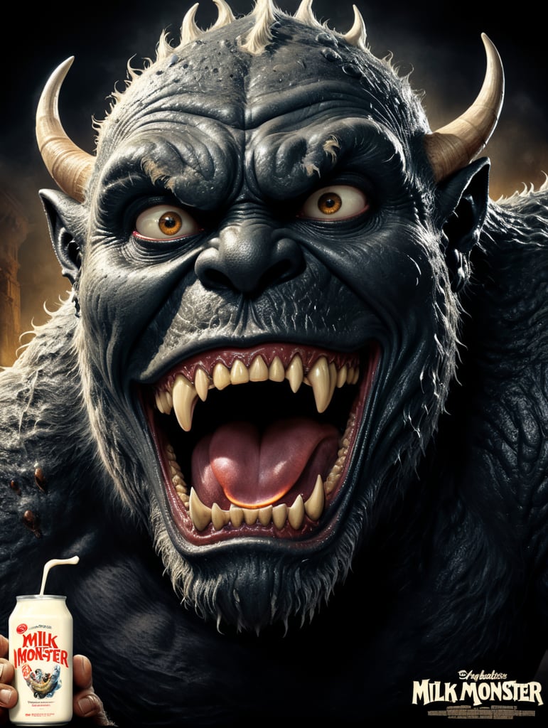 Premium Free ai Images | vintage movie poster of milk monster