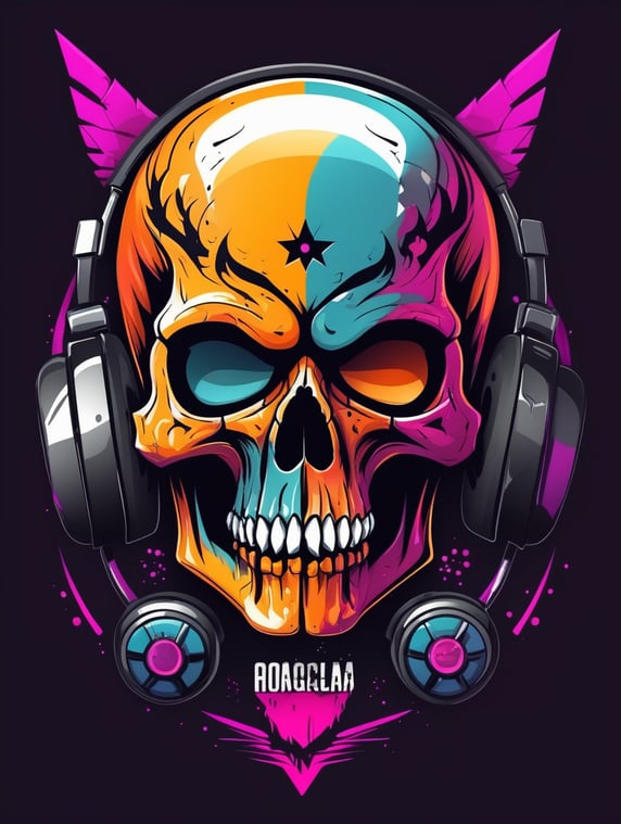 Premium Free ai Images | vector punk skull mascot logo bright colors ...