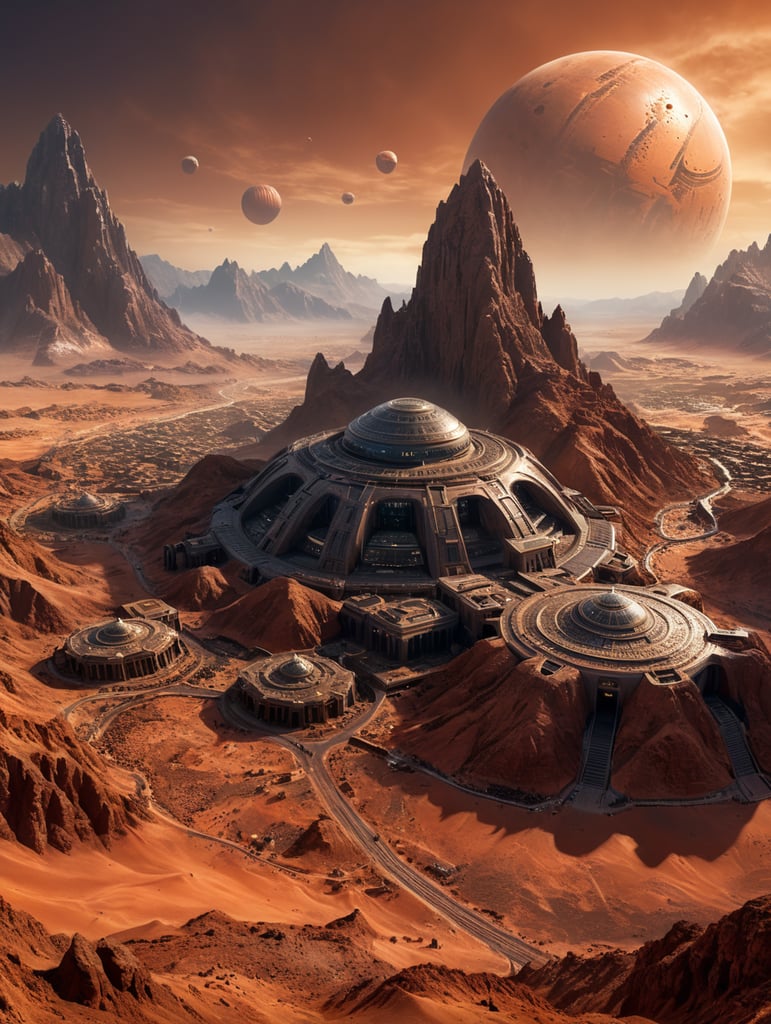 Premium Free ai Images | alien city on planet mars peru aliens