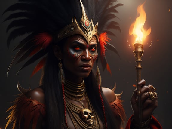 Premium Free ai Images | full length portrait of witch doctor wearing ...