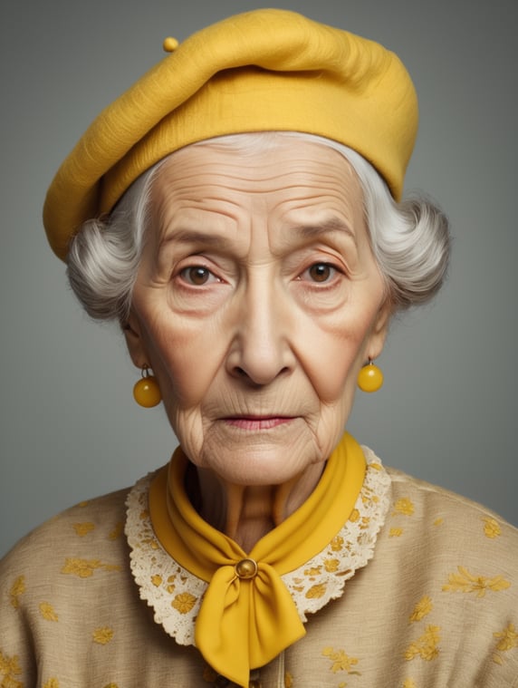 Premium Free ai Images | an old grandmother with wrinkled face is ...